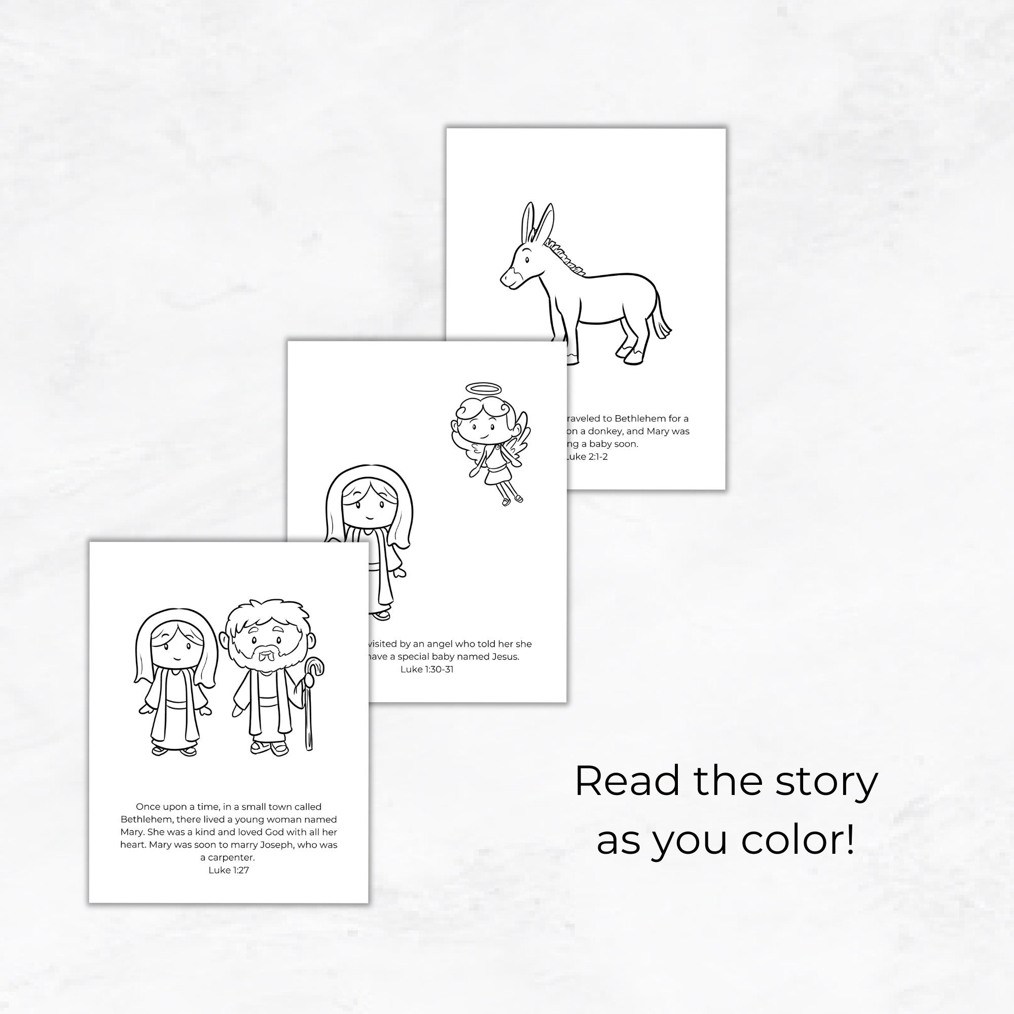 Nativity Scene Printable Coloring Pages, Printable Religious Advent ...