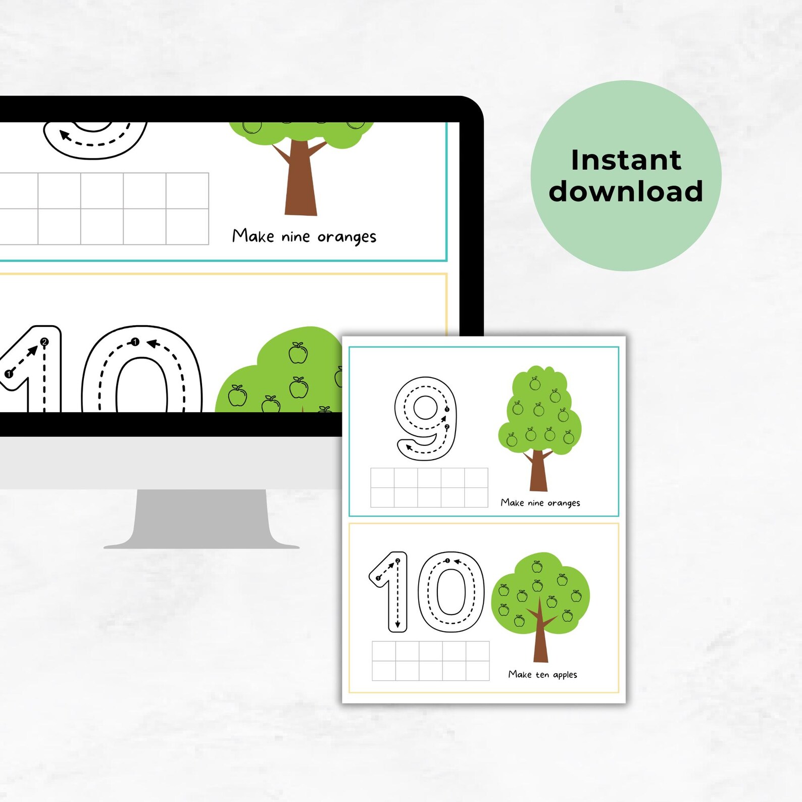 Preschool Printables 1-10 Play Doh Mats, Number Playdough, Toddler ...