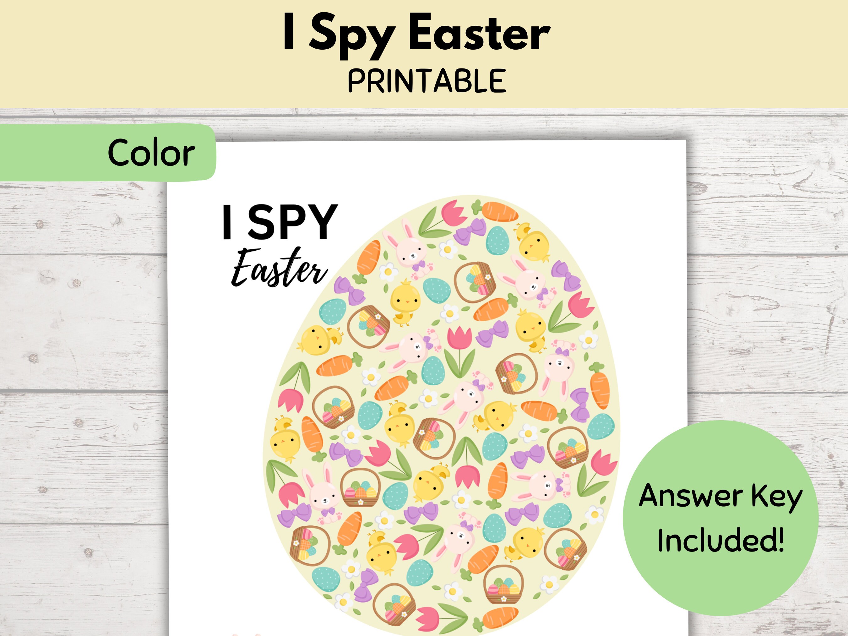 I Spy Easter Game Printable, Kids Easter Party Game, Easter Activity ...