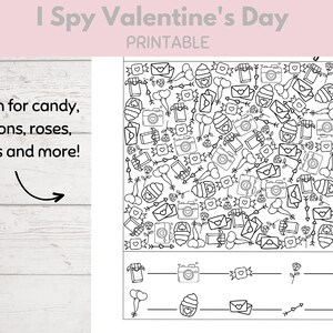 I Spy Valentine's Day Game Printable, Kids Valentine Party Game ...