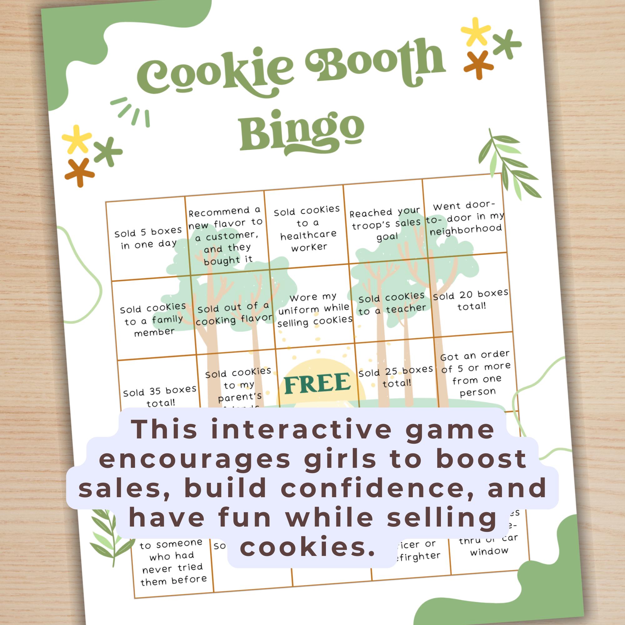 Cookie Booth Bingo Printable, Fun Game for Scouts, Bing Card Cookie ...