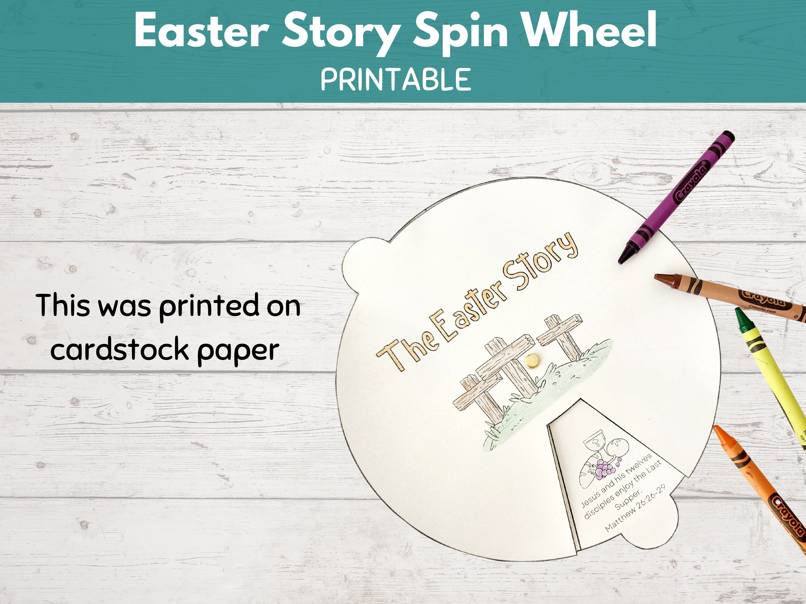Easter Story Spin Wheel Coloring Pages, Religious Easter Bible Story ...