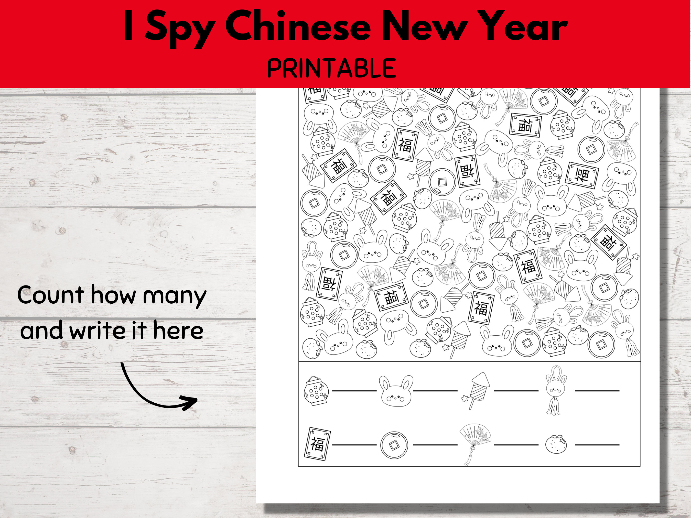 I Spy Chinese New Year 2023 Game Printable, Lunar New Year, Kids ...