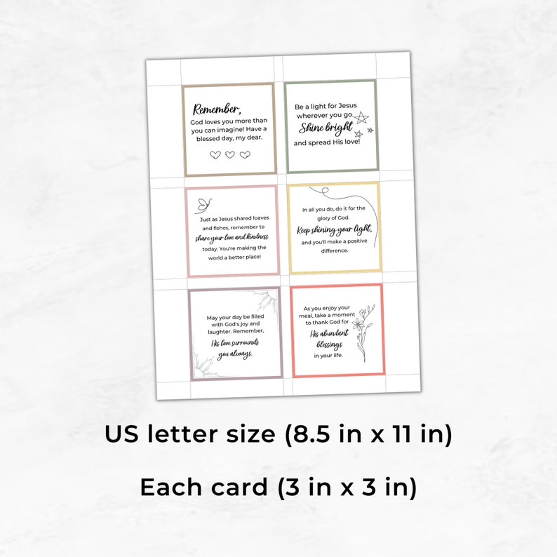 Lunch Box Notes Christian Printable, Encouragement Cards for Kids ...