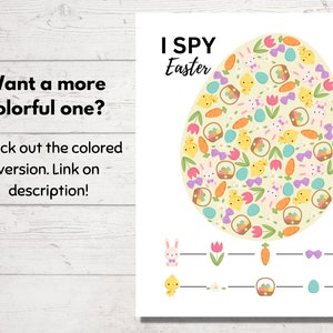 I Spy Easter Game Printable, Kids Easter Party Game, Easter Activity ...