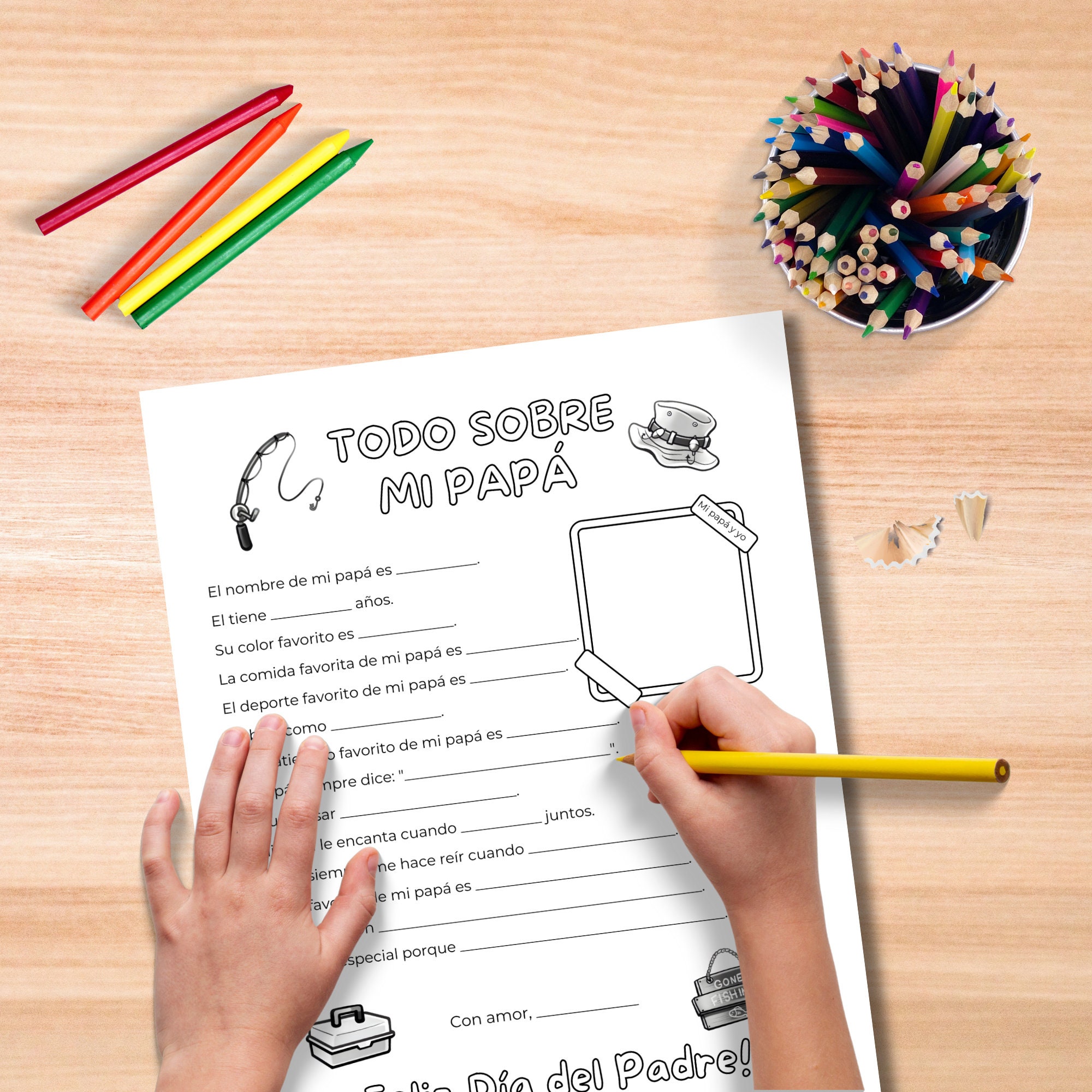 All About My Dad Printable in Spanish, Todo Sobre Mi Papa, Feliz Dia ...