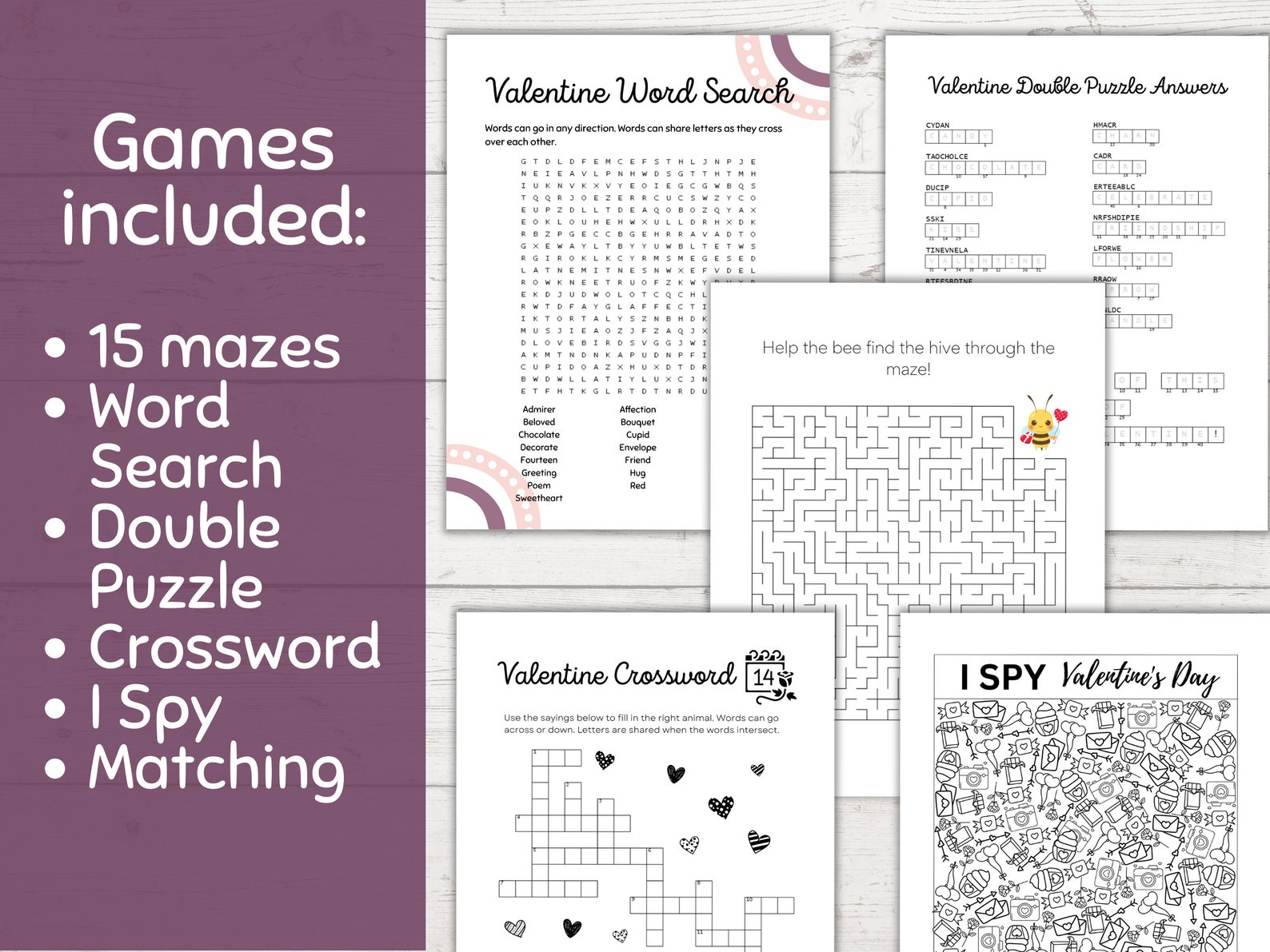 Valentine Game Printable Bundle, Printable Valentines Party Games, I ...