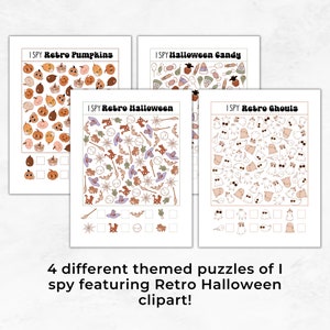 Halloween I Spy Worksheets, Retro Halloween I Spy and Count Printable ...