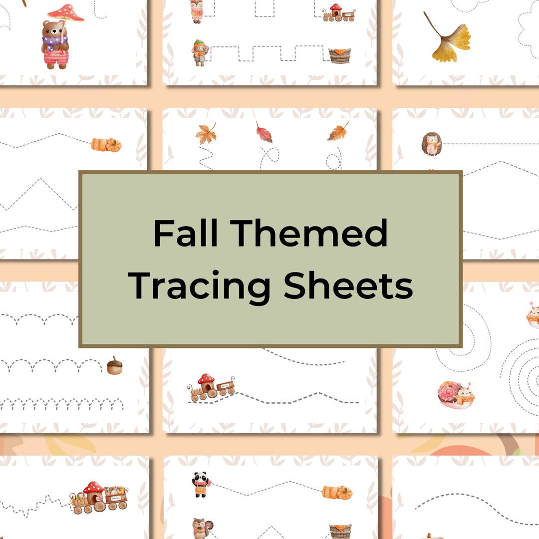 Fall Preschool Activities Printable, Tracing Sheet Printable, Pre-k ...