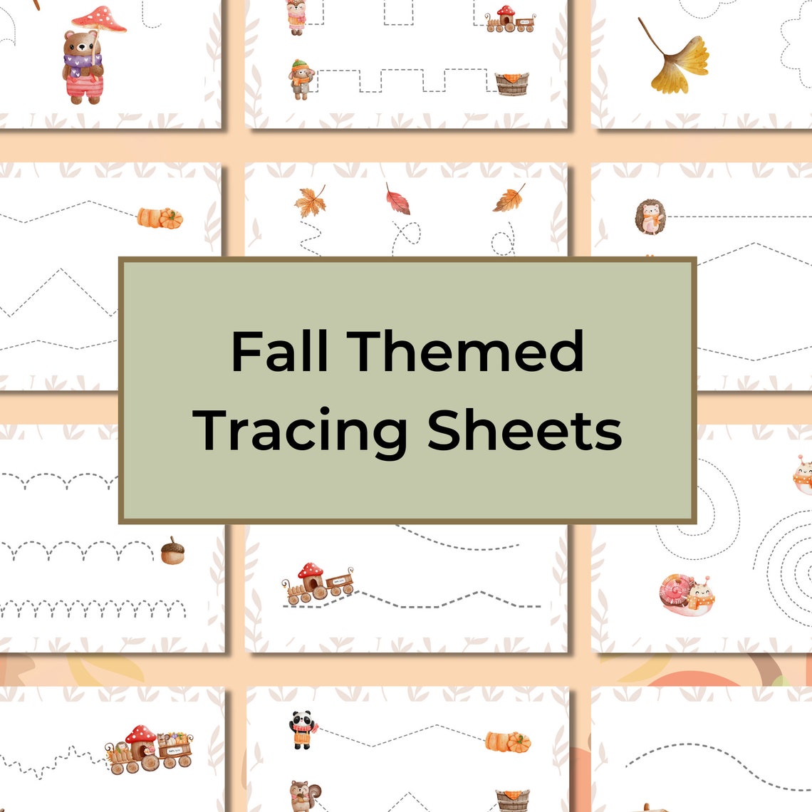 Fall Preschool Activities Printable, Tracing Sheet Printable, Pre-k ...