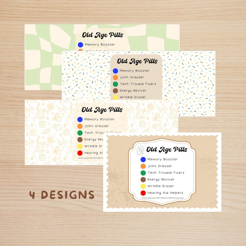 Old Age Pills Tag Editable Printable, Over the Hill Milestone Birthday ...
