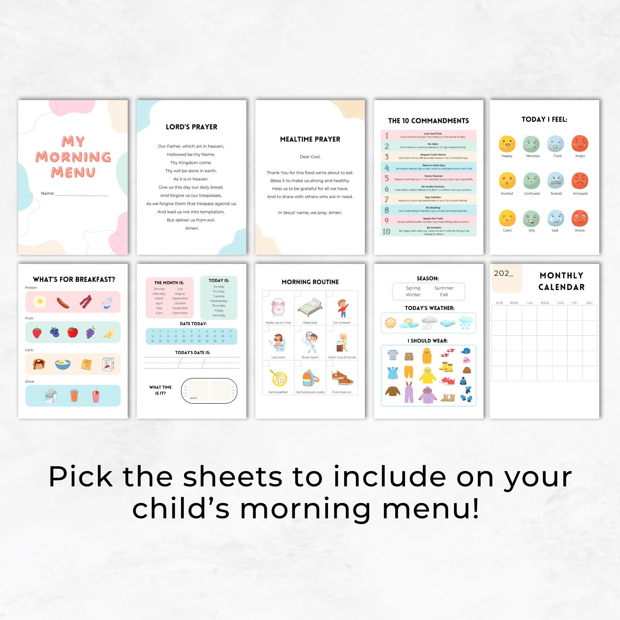 Morning Menu Kids, Homeschool Printable, Basic Homeschool, Christian ...