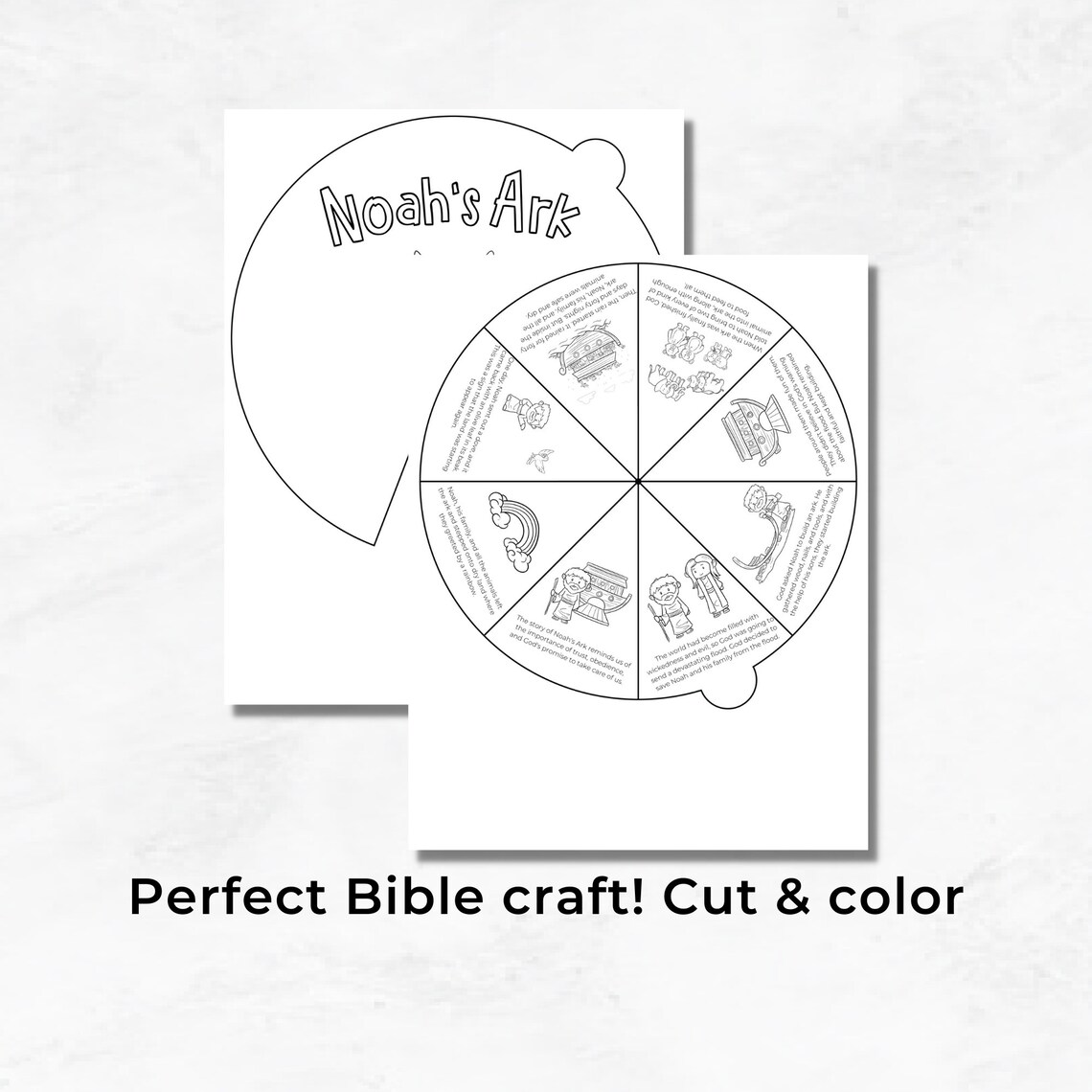 Kids Bible Verses Activity Pages, Noah's Ark Bible Story Bundle ...