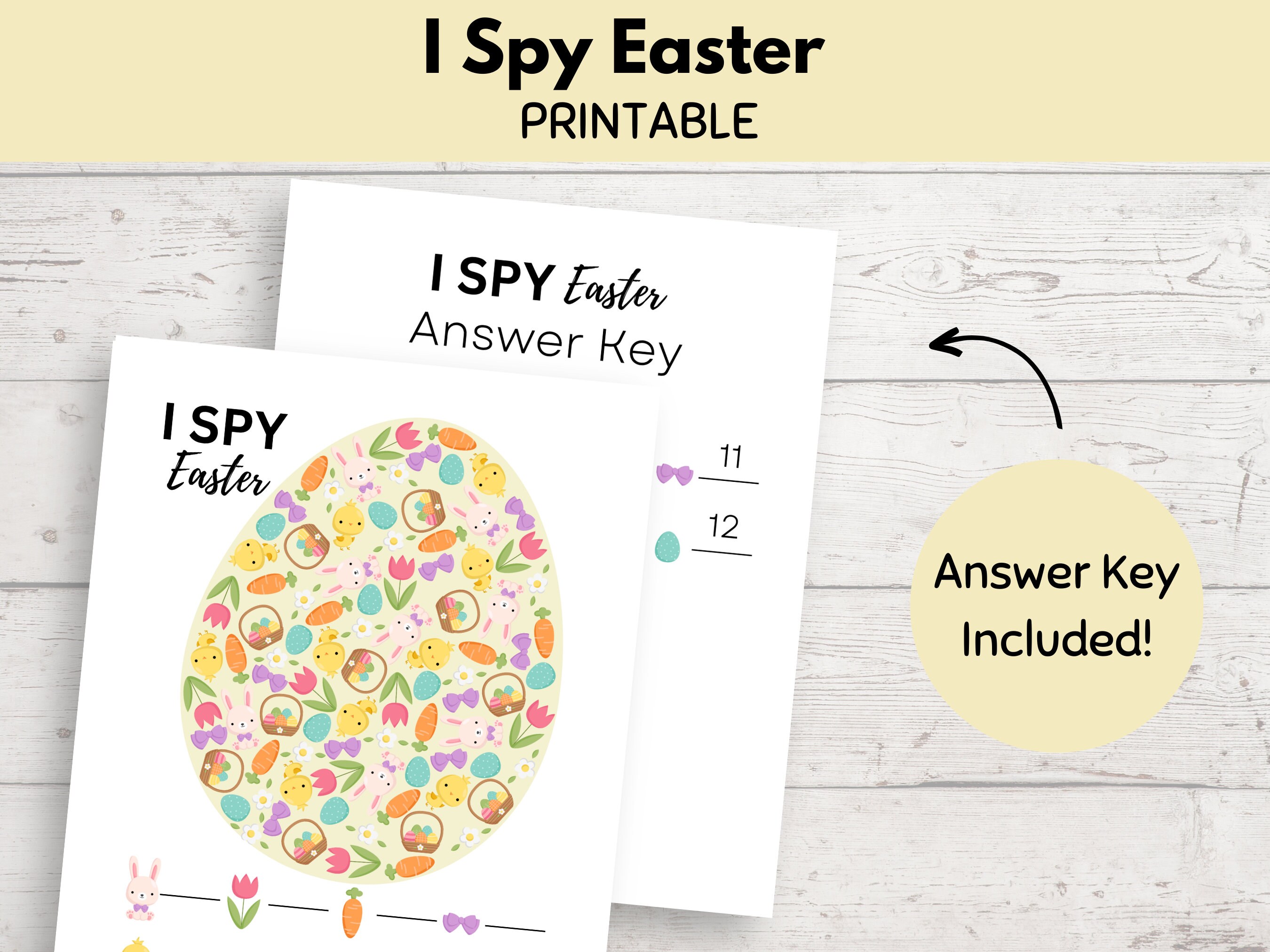 I Spy Easter Game Printable, Kids Easter Party Game, Easter Activity ...