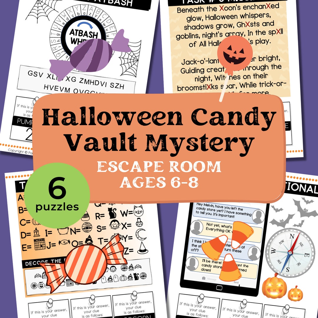 Halloween Kids Escape Room, Printable Party Game, Halloween Candy Vault ...