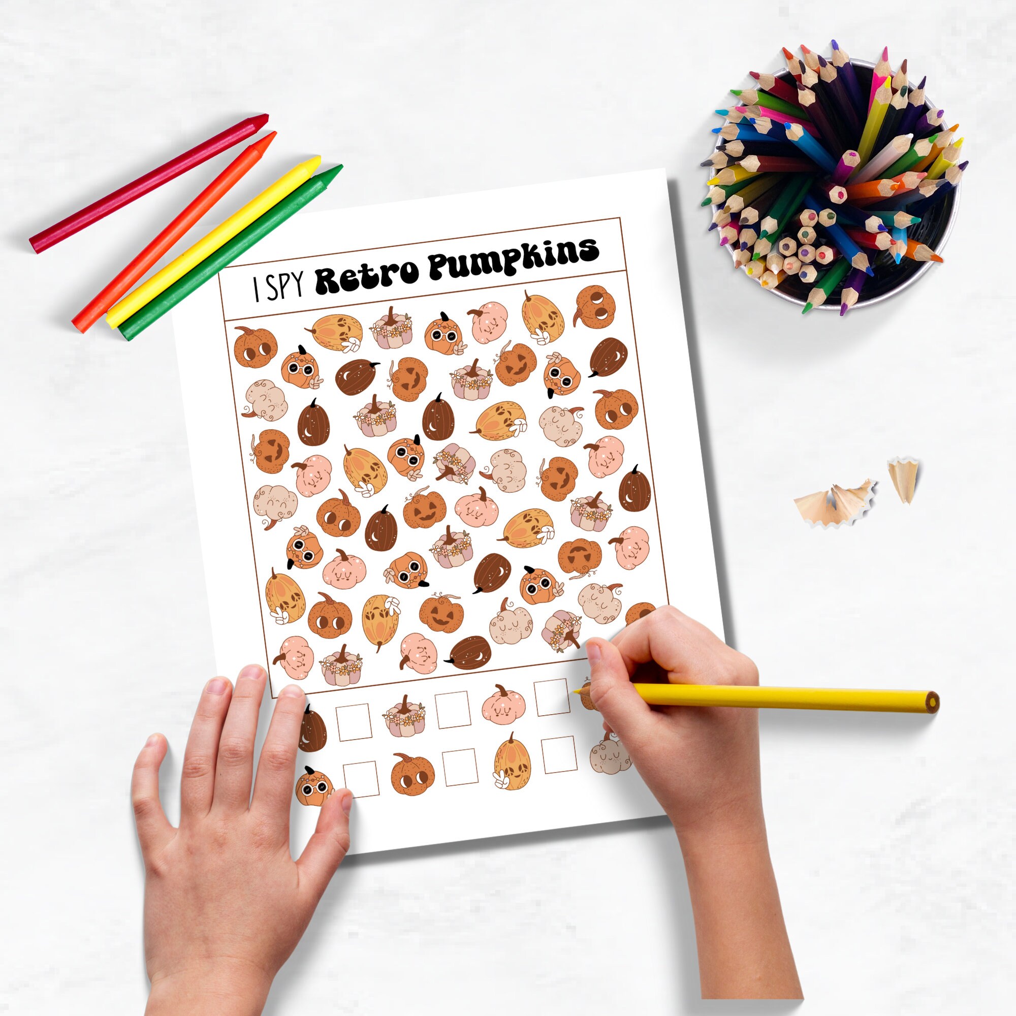 Halloween I Spy Worksheets, Retro Halloween I Spy and Count Printable ...