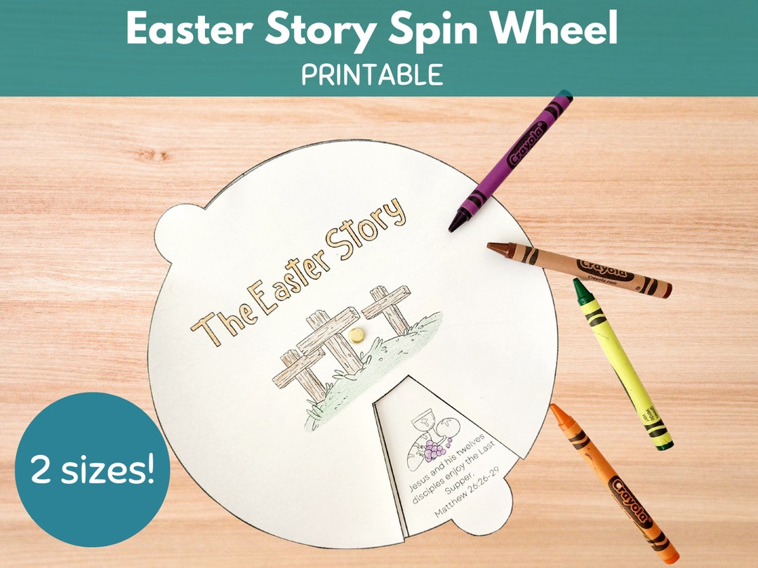 Easter Story Spin Wheel Coloring Pages, Religious Easter Bible Story ...