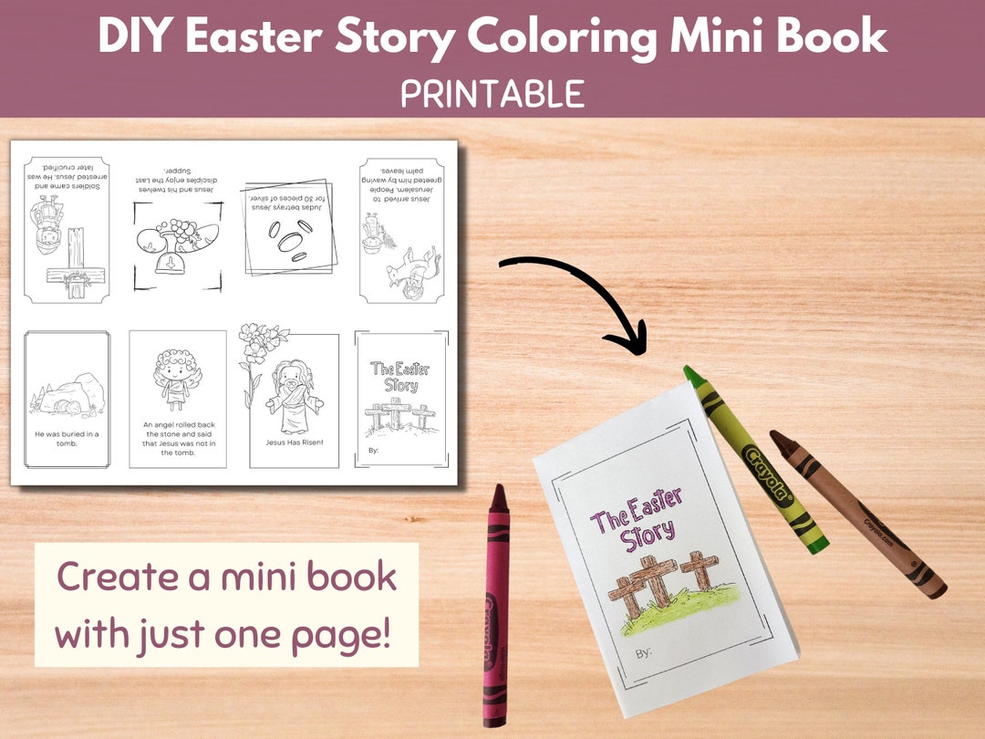 Easter Story Coloring Pages Mini Book, Religious Easter Story for Kids ...