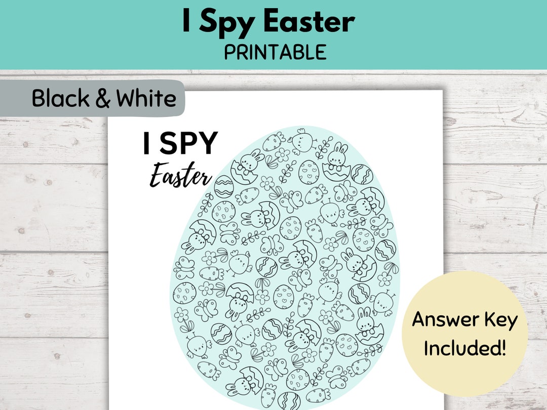 I Spy Easter Game Printable, Kids Easter Party Game, Easter Activity ...