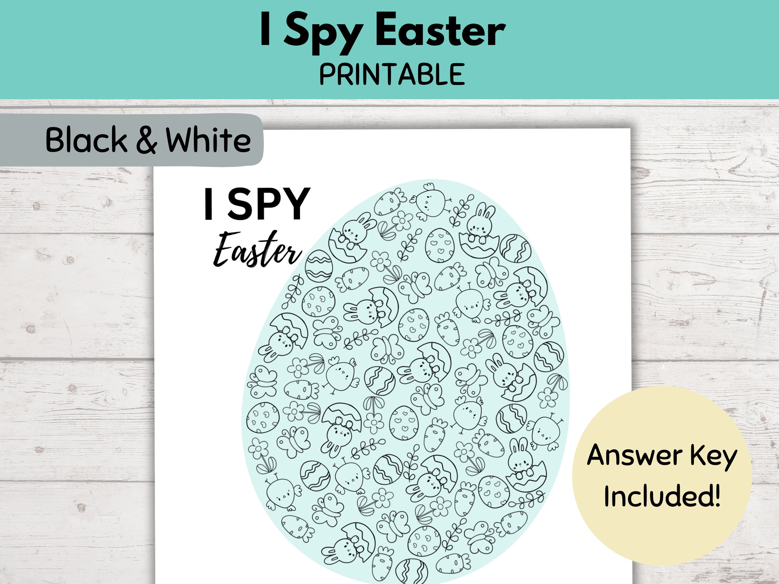 I Spy Easter Game Printable, Kids Easter Party Game, Easter Activity ...