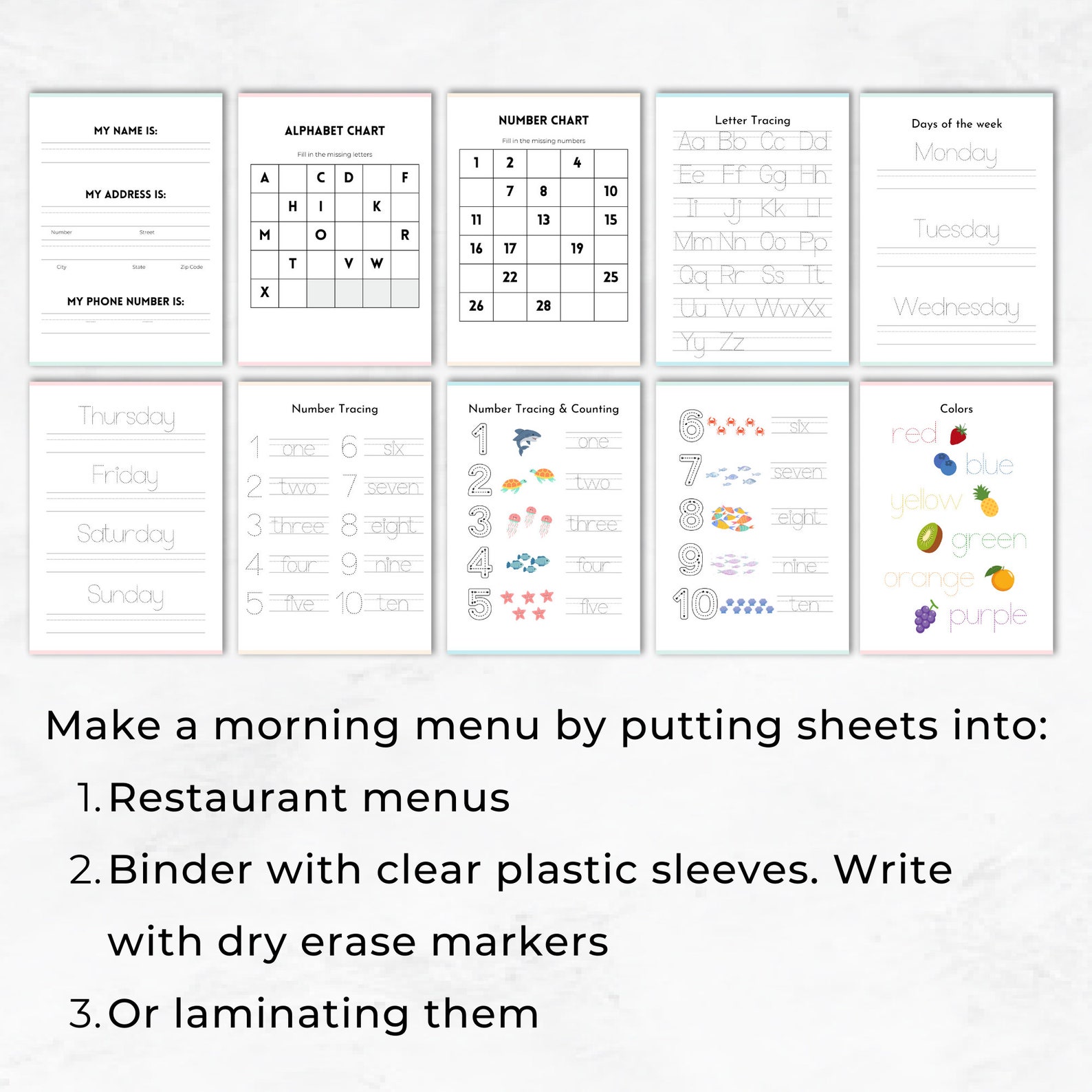 Morning Menu Kids, Homeschool Printable, Basic Homeschool, Christian ...