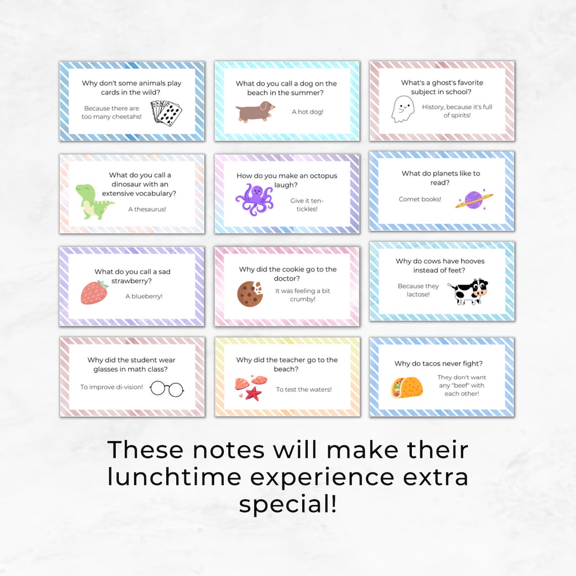 Back to School Lunch Box Notes, Funny Notes for Kids' Lunches, Lunch ...