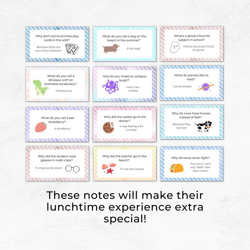 Back to School Lunch Box Notes, Funny Notes for Kids' Lunches, Lunch ...