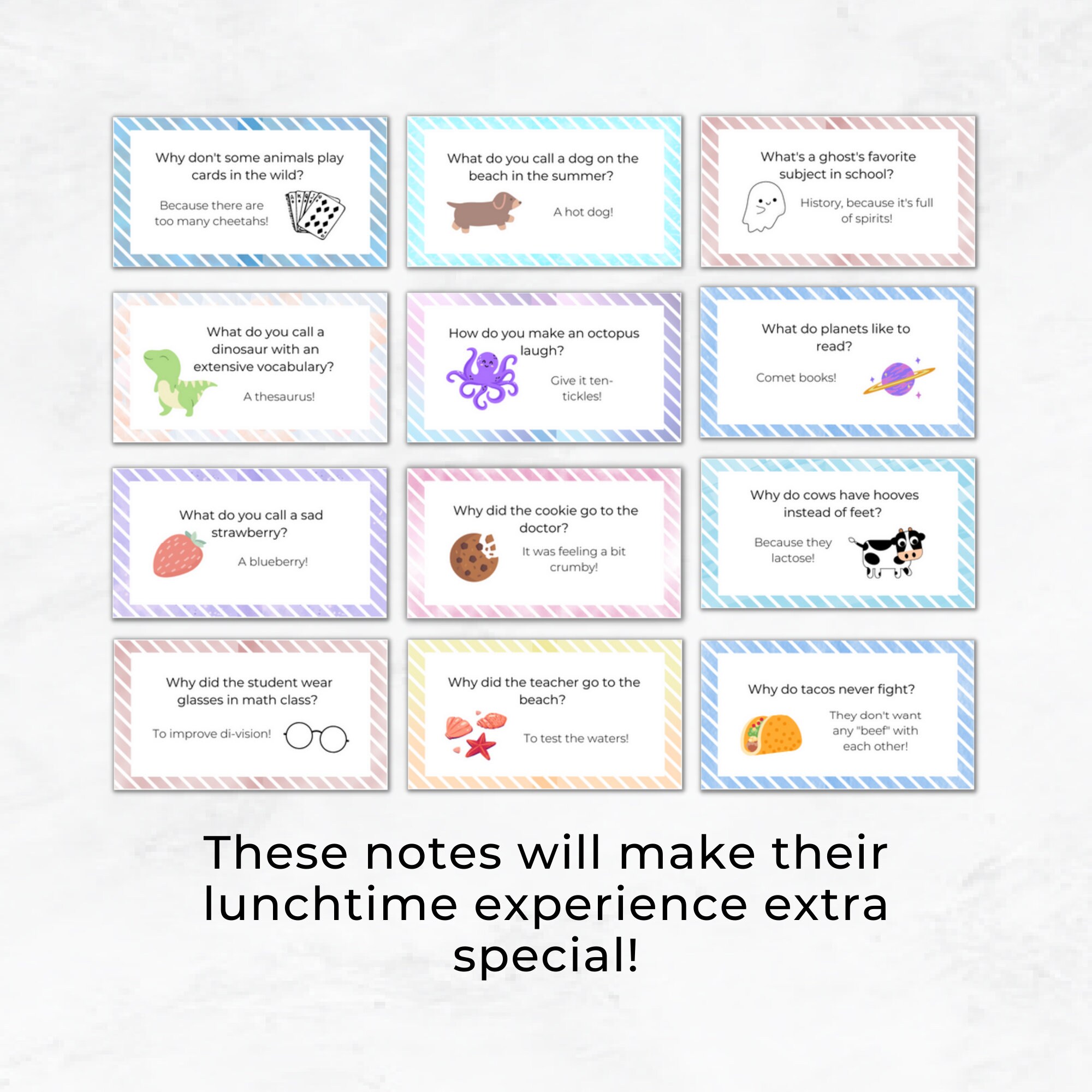 Back to School Lunch Box Notes, Funny Notes for Kids' Lunches, Lunch ...