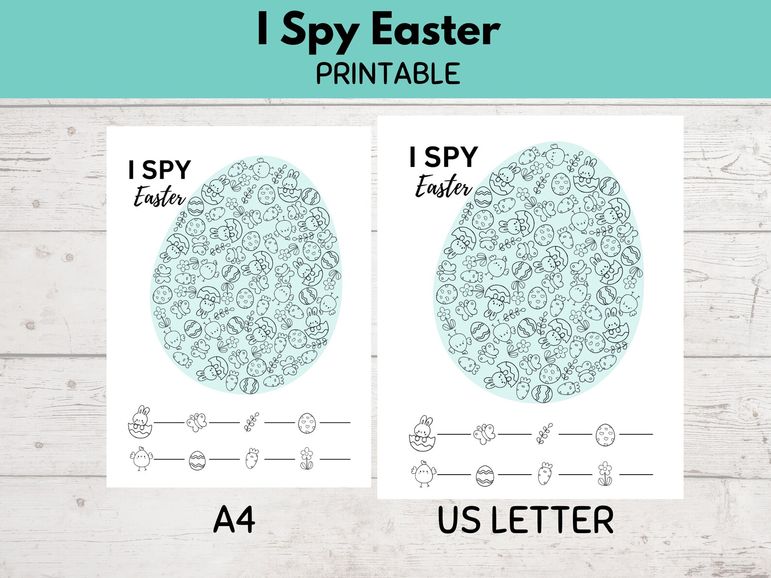 I Spy Easter Game Printable, Kids Easter Party Game, Easter Activity ...