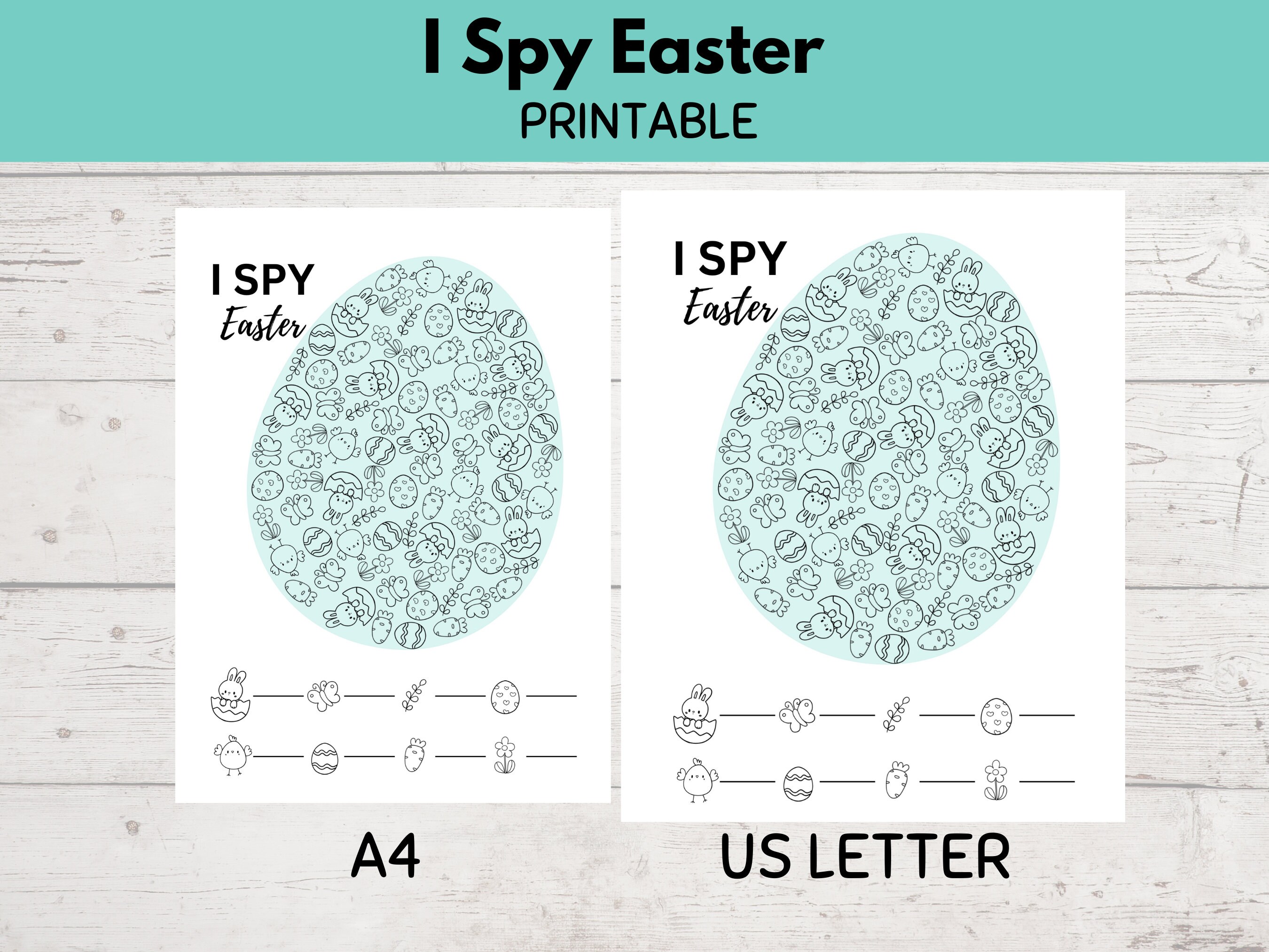 I Spy Easter Game Printable, Kids Easter Party Game, Easter Activity ...