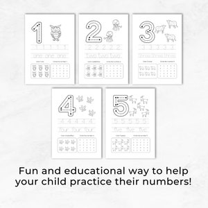 Number Tracing Worksheets, 1-10 Number Workbook for Kindergarten, 3 ...