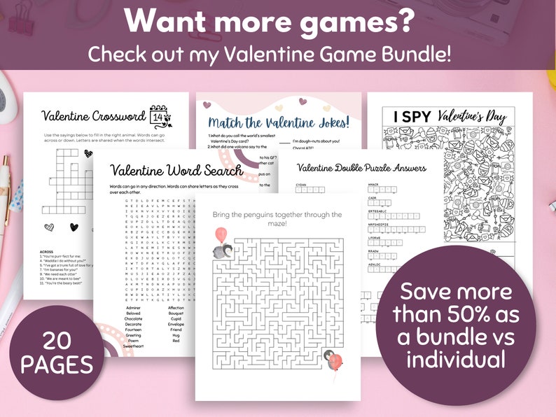 I Spy Valentine's Day Game Printable Kids Valentine Party - Etsy