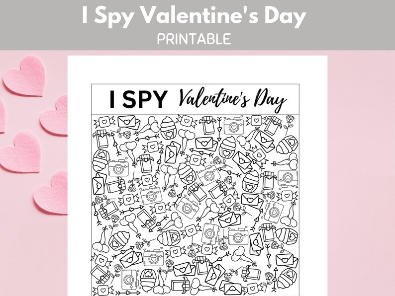 I Spy Valentine's Day Game Printable Kids Valentine Party - Etsy