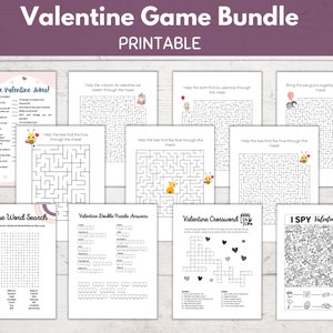 Valentine Game Printable Bundle, Printable Valentines Party Games, I ...