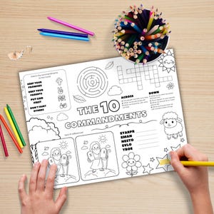 Ten Commandments Activity Sheet, Printable Puzzle, Kids Preschool ...