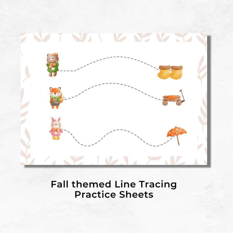 Fall Preschool Activities Printable, Tracing Sheet Printable, Pre-k ...