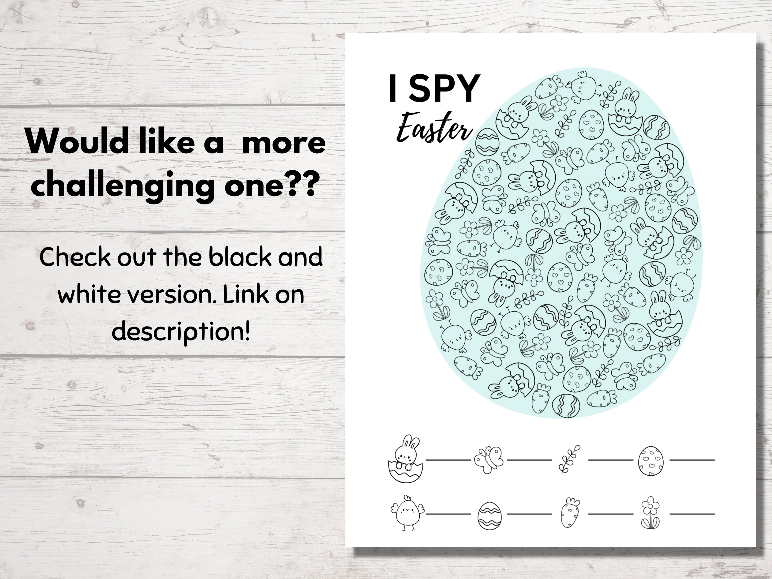 I Spy Easter Game Printable, Kids Easter Party Game, Easter Activity ...