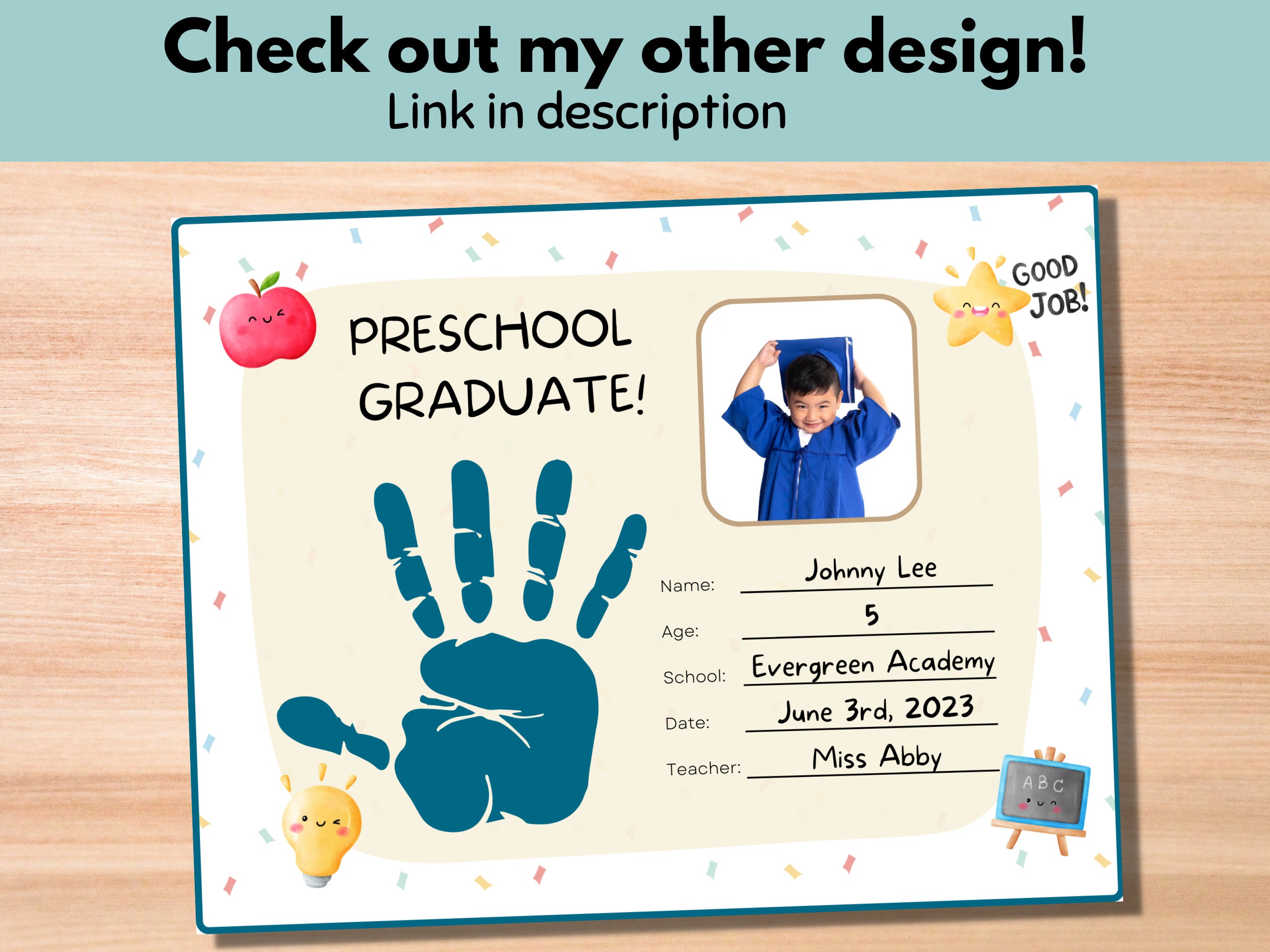 Editable Preschool Graduation Certificate, Printable Sign, Last Day of ...