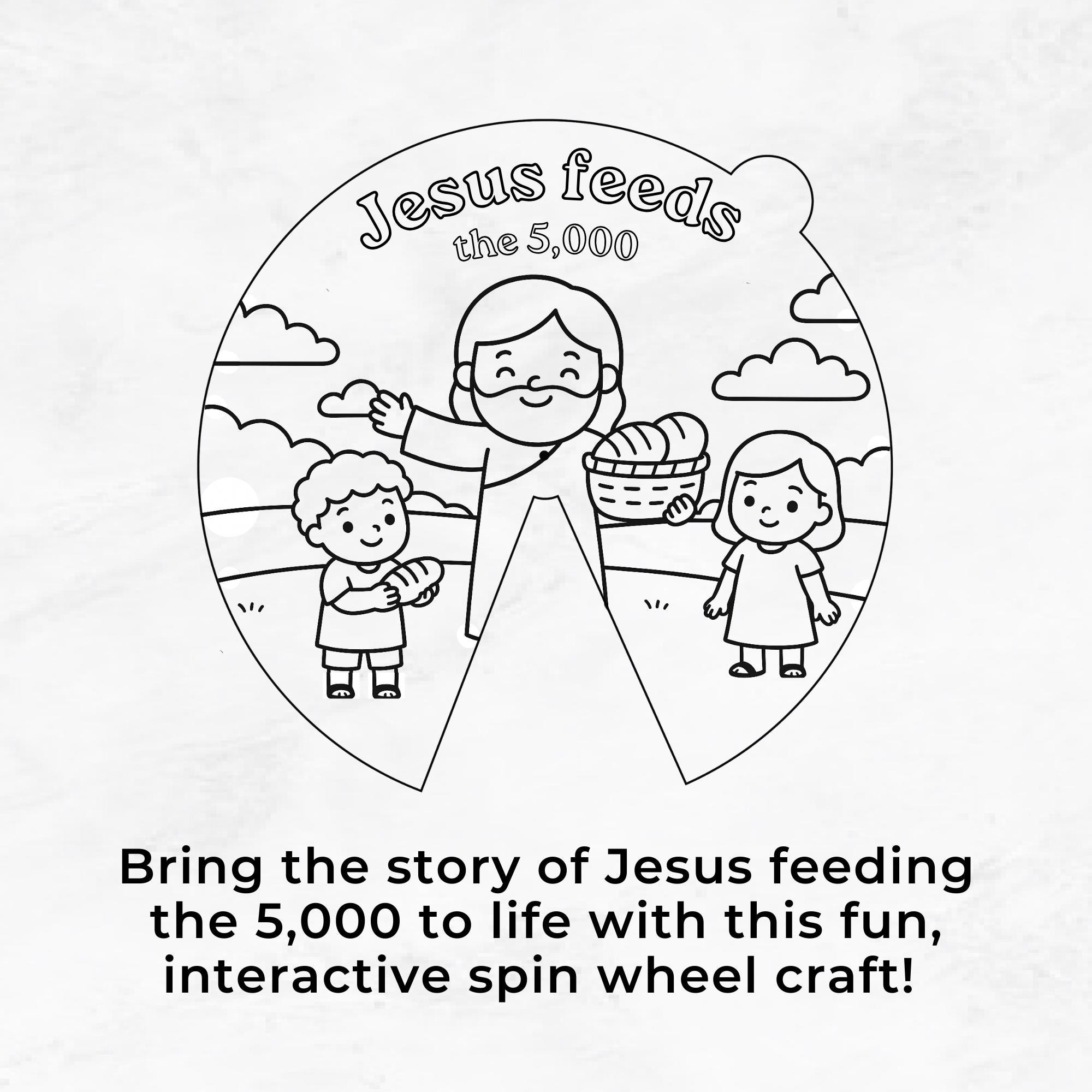 Jesus Feeds 5000 Spin Wheel, Christian Preschool Craft, Bible Story ...