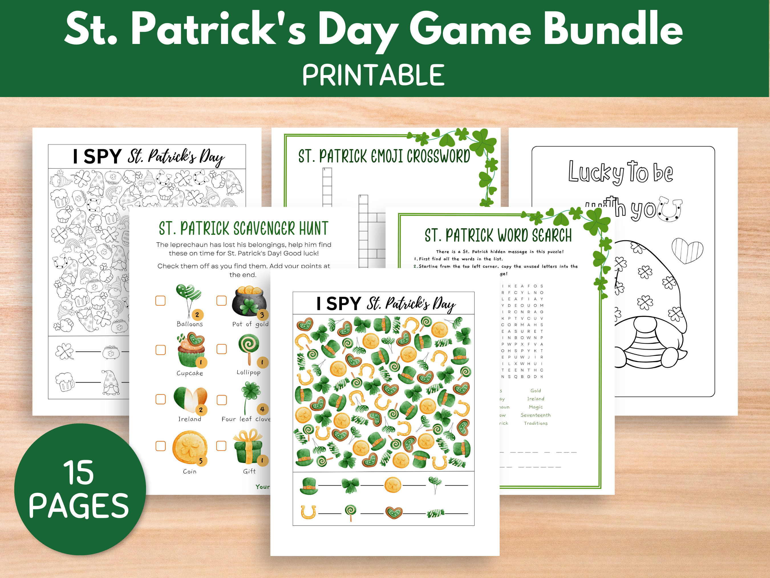 St Patrick's Day Game Printable Bundle, St. Paddy's Party Activity for ...