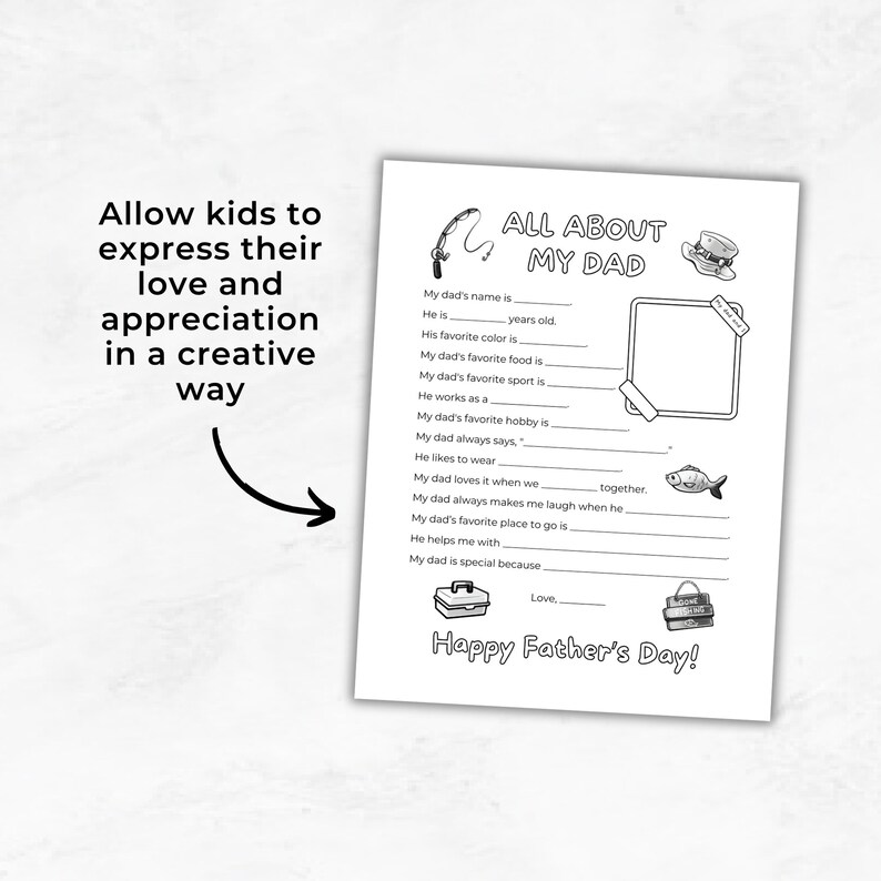 All About My Dad Printable, Father's Day Questionnaire Sheet, DIY ...
