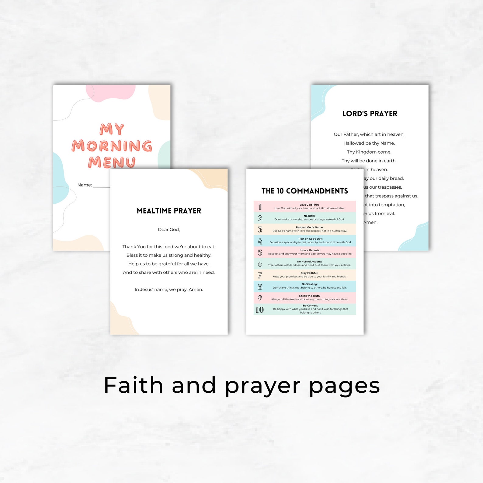 Morning Menu Kids, Homeschool Printable, Basic Homeschool, Christian ...