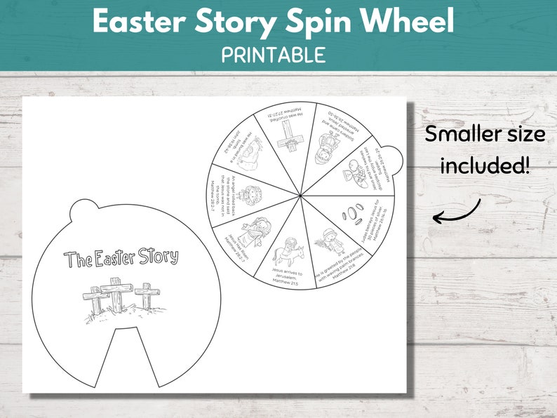 Easter Story Spin Wheel Coloring Pages, Religious Easter Bible Story ...
