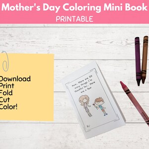Mother's Day Printable Coloring Mini Book, Coloring Pages Craft, Kids ...