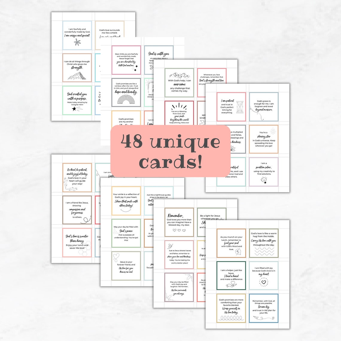 Lunch Box Notes Christian Printable, Encouragement Cards for Kids ...