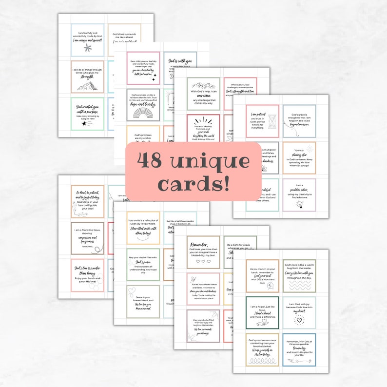 Lunch Box Notes Christian Printable, Encouragement Cards for Kids ...