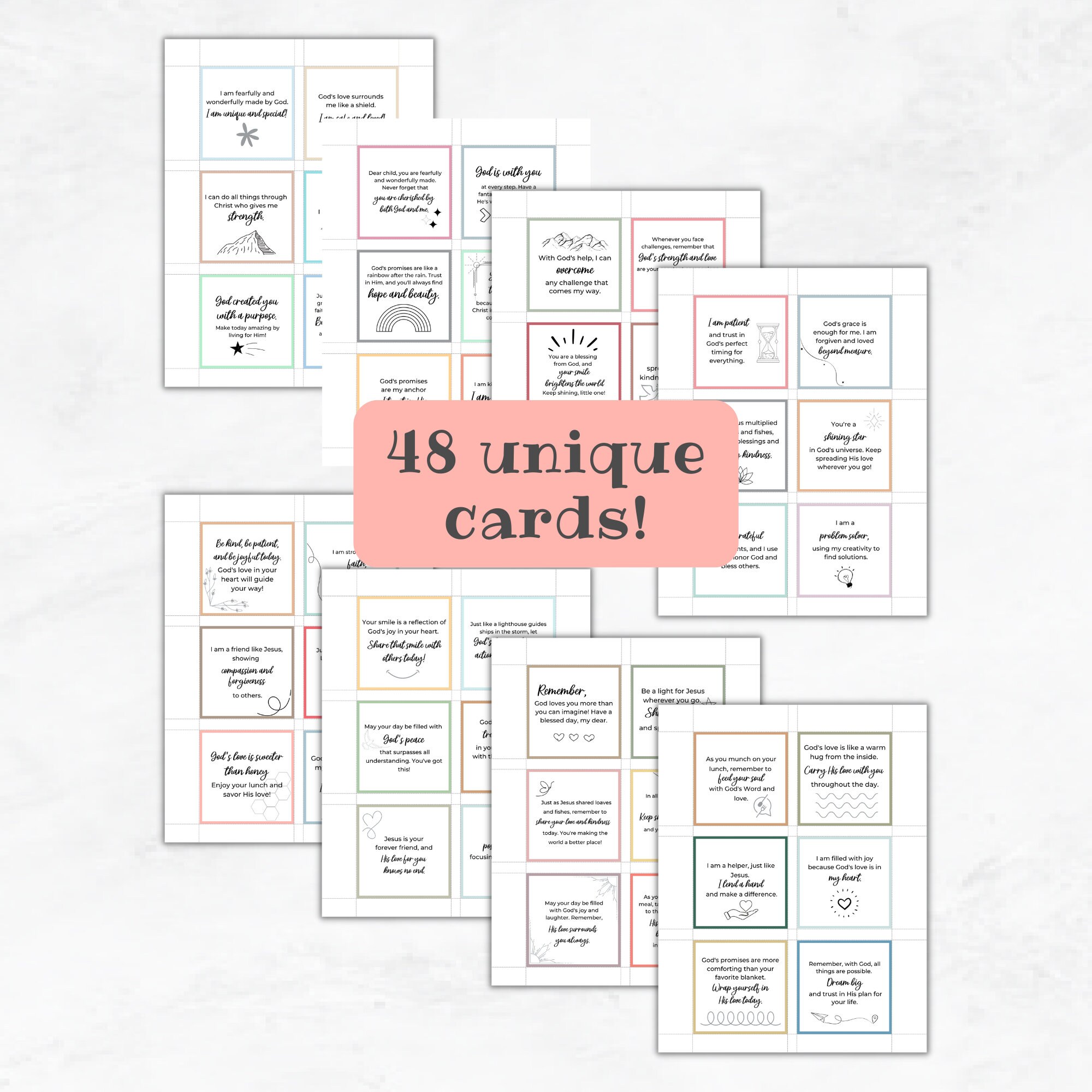 Lunch Box Notes Christian Printable, Encouragement Cards for Kids ...