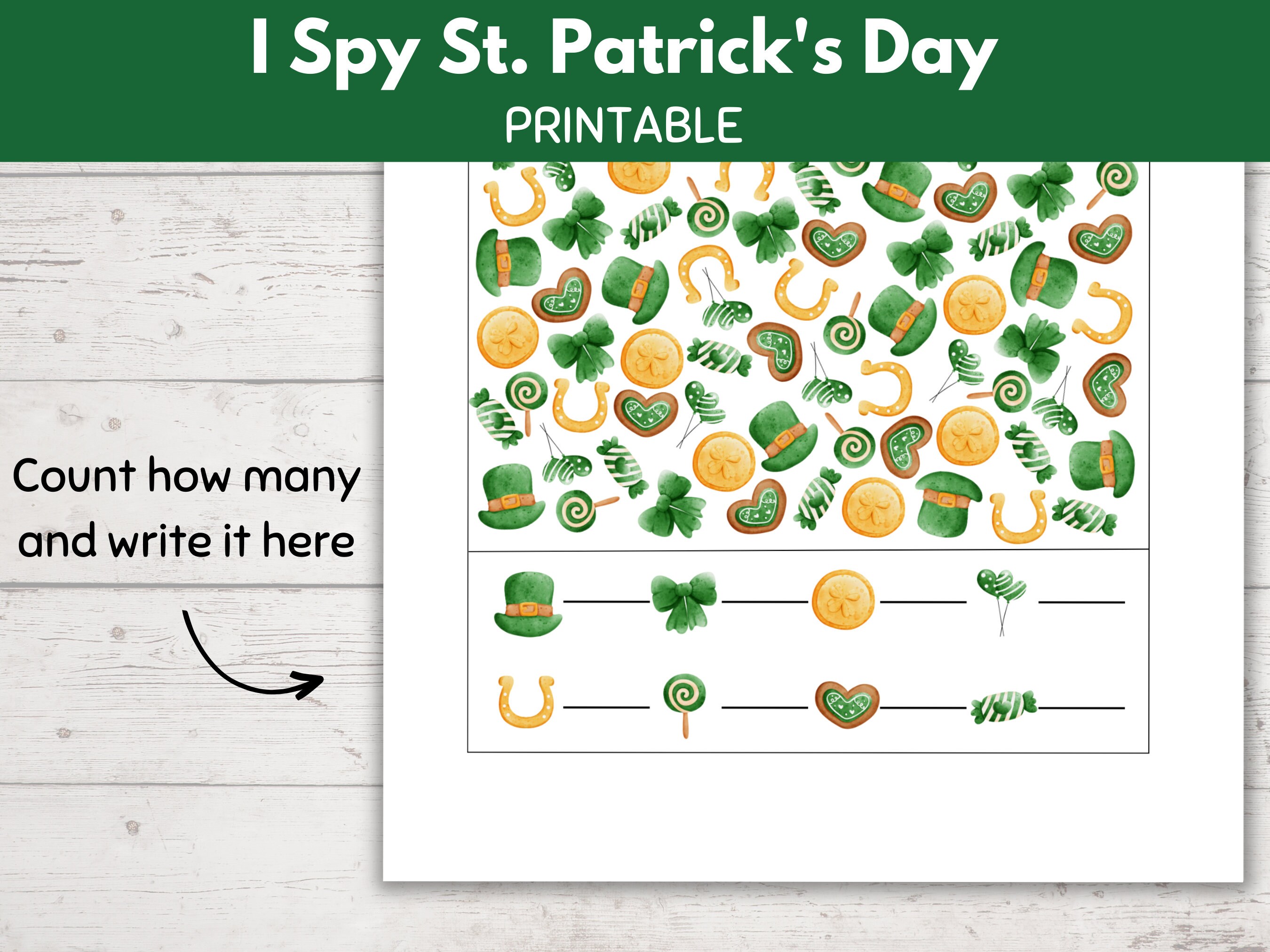 I Spy St. Patrick's Day Game Printable, Kids St. Paddy's Day Party Game ...