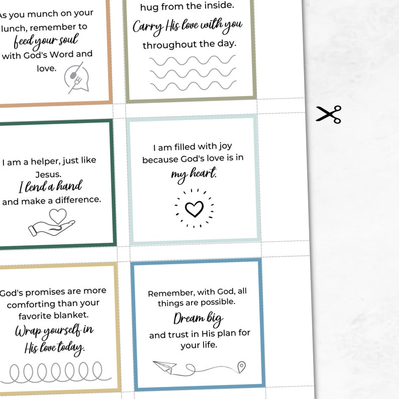 Lunch Box Notes Christian Printable, Encouragement Cards for Kids ...