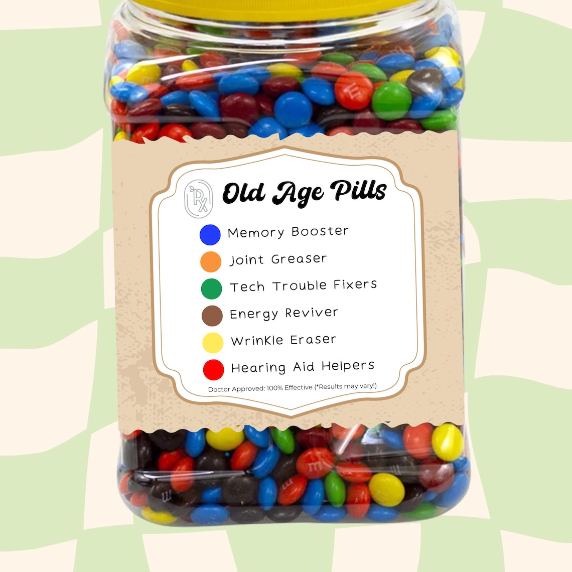 Old Age Pills Tag Printable, Over the Hill Milestone Birthday Gag Gift ...